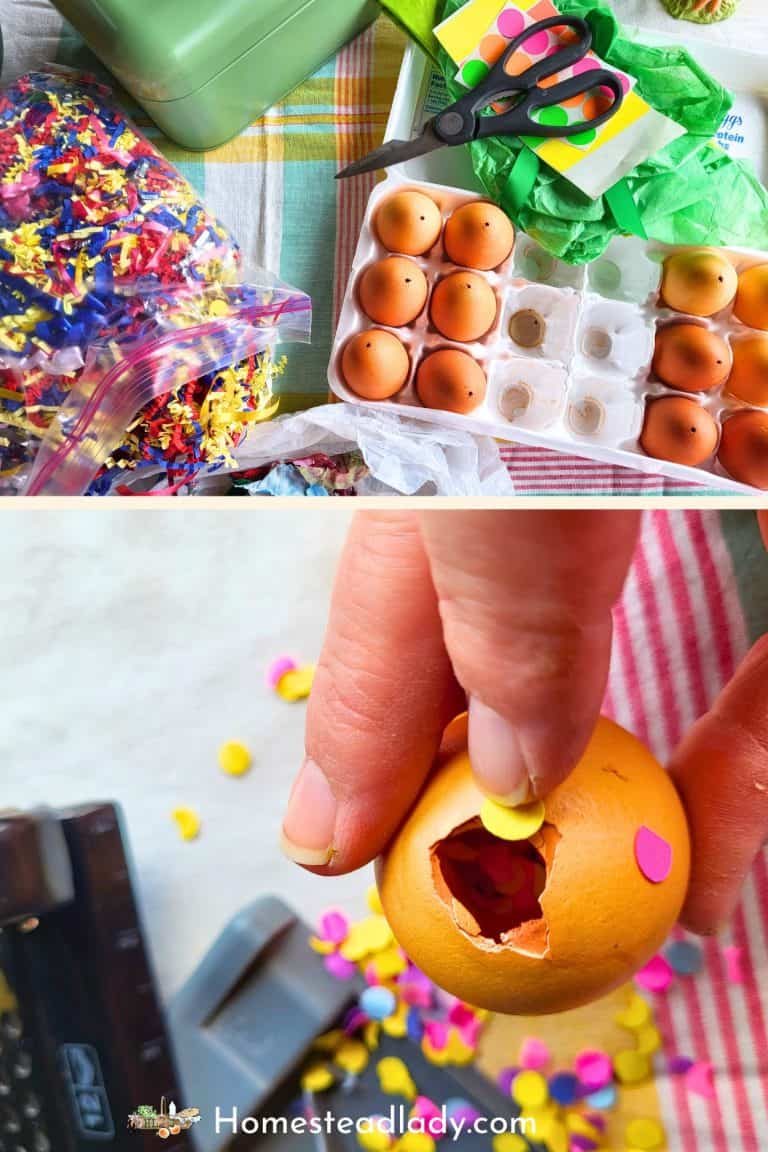 Homemade Confetti Eggs: Carrot Cascarones for Easter • Homestead Lady