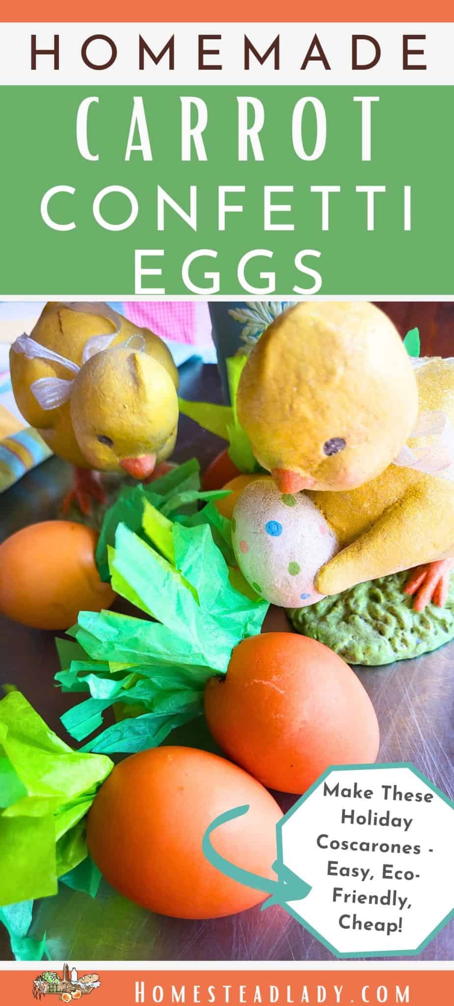 Homemade Confetti Eggs: Carrot Cascarones for Easter • Homestead Lady