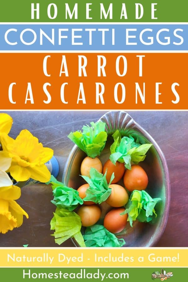 Homemade Confetti Eggs: Carrot Cascarones for Easter • Homestead Lady